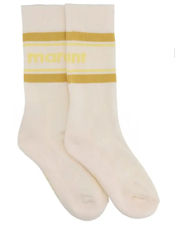 Isabel Marant Étoile Dona Logo Crew Socks - Yellow