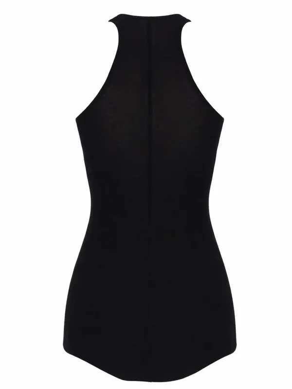 Rick Owens Ribbed Viscose-silk Blend Top - Black