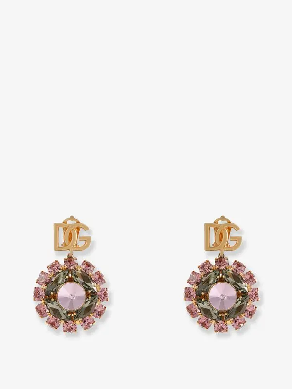 Dolce & Gabbana Dg Logo Crystal Earrings - Multicolor