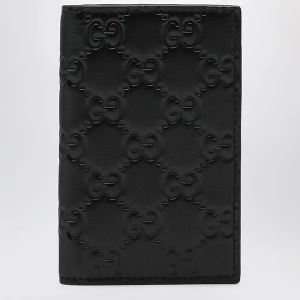Gucci Gg Emblem Vertical Card Holder - Black