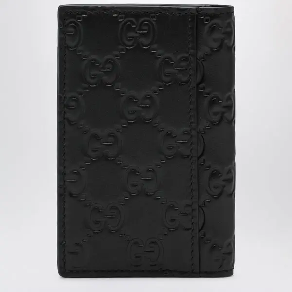 Gucci Gg Emblem Vertical Card Holder - Black