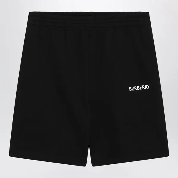 Burberry Terry Cotton Logo Shorts - Black