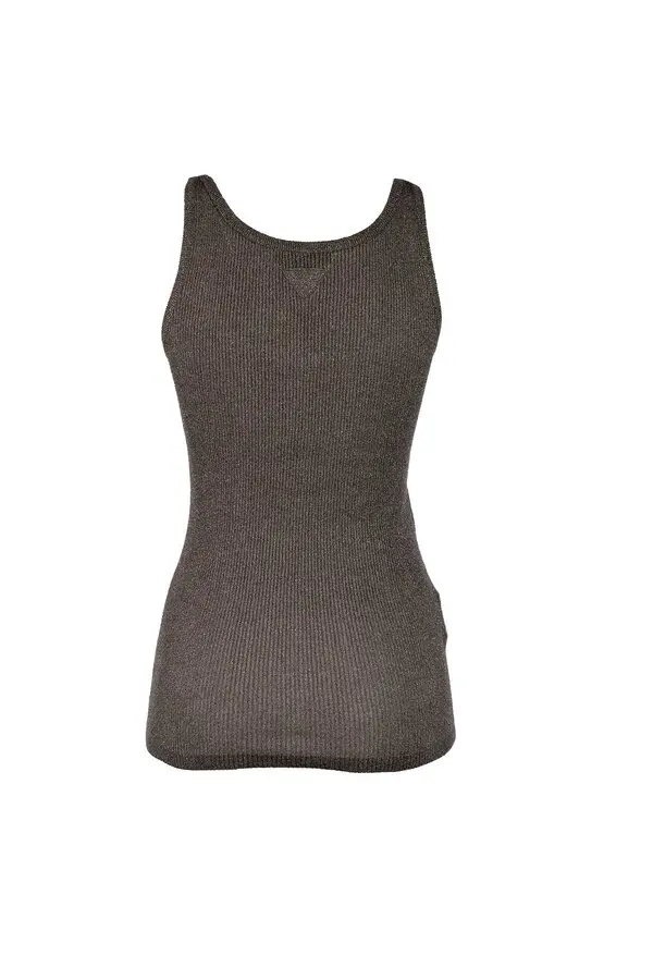 Prada Ribbed Metallic Knitwear Vest