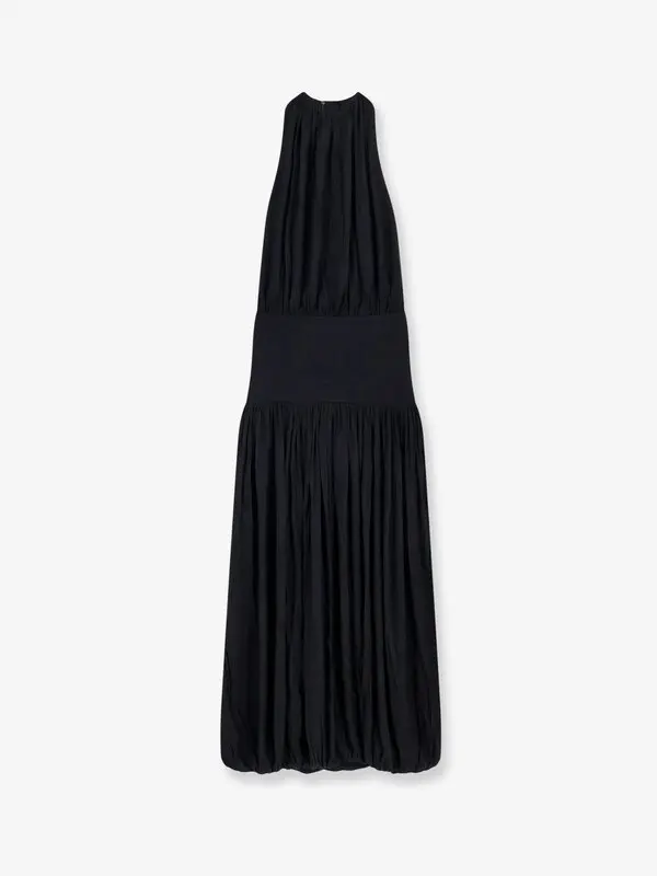 TOTEME Soft Gathered Viscose Dress - Black