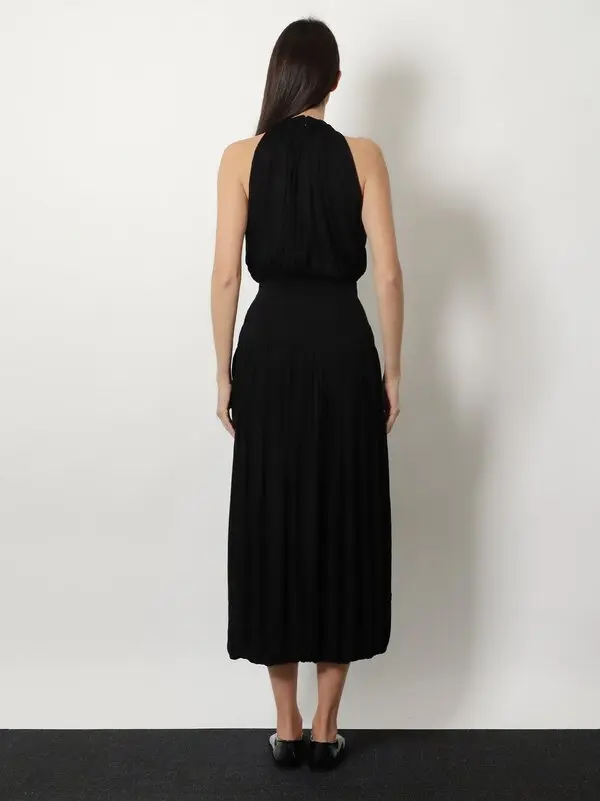 TOTEME Soft Gathered Viscose Dress - Black