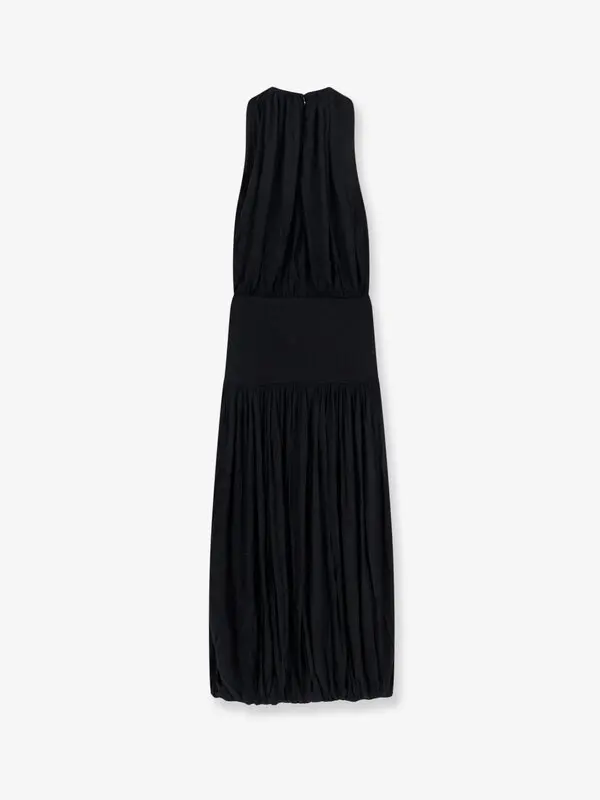 TOTEME Soft Gathered Viscose Dress - Black