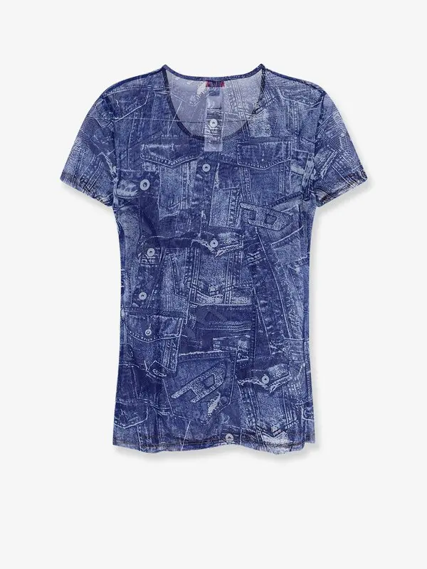 DIESEL® Kasia T-shirt With Denim Print - Multicolor