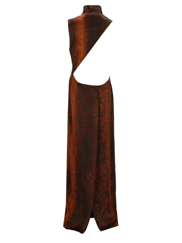 JEAN PAUL GAULTIER Python Print Long Dress - Red