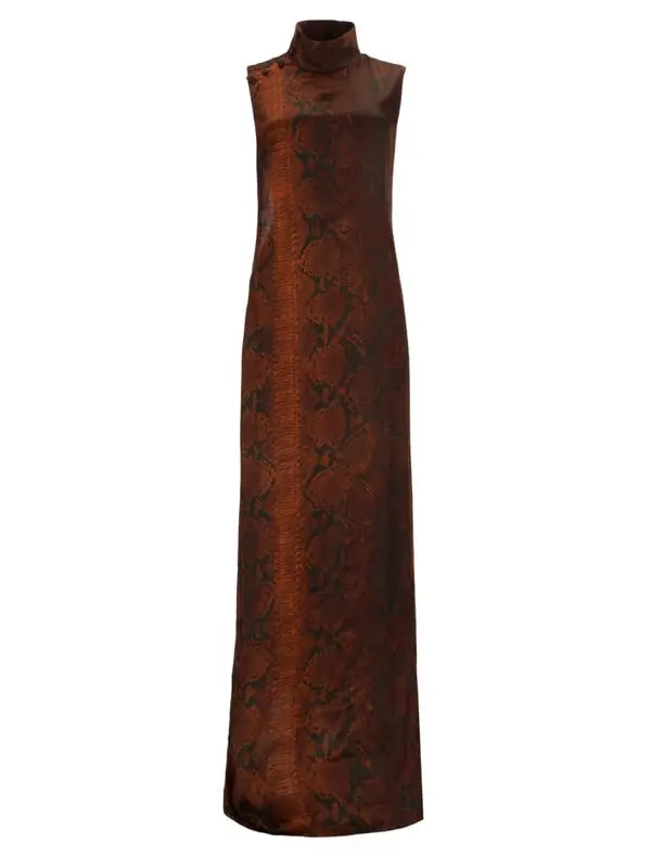JEAN PAUL GAULTIER Python Print Long Dress - Red
