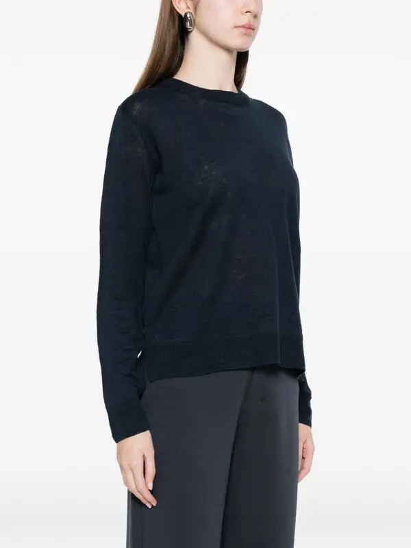 Max Mara Linen Crewneck Sweater - Multicolor