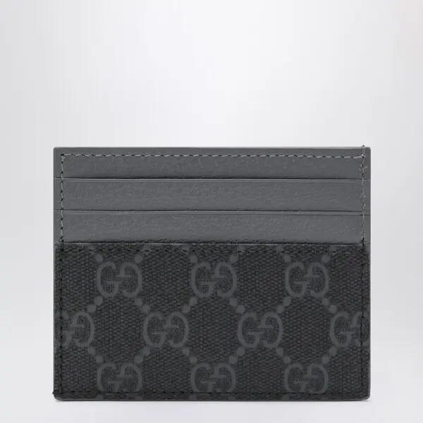 Gucci Gg Card Holder With Grey Trims