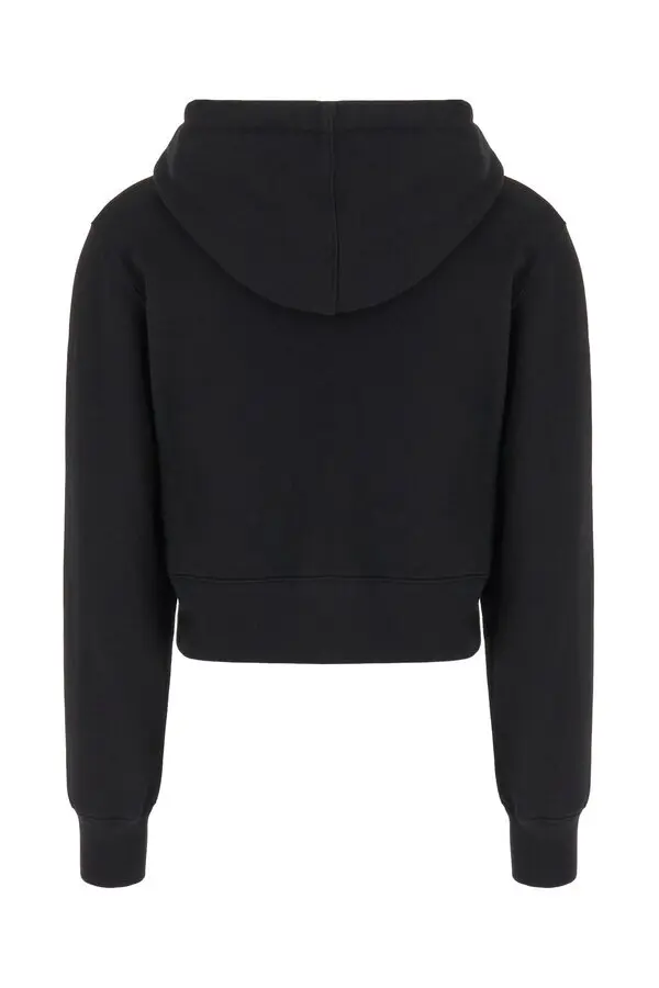 Palm Angels Cropped Hoodie With Logo Detail