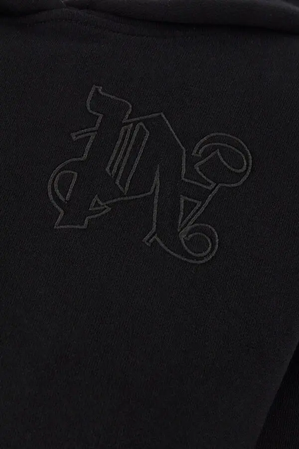 Palm Angels Cropped Hoodie With Logo Detail