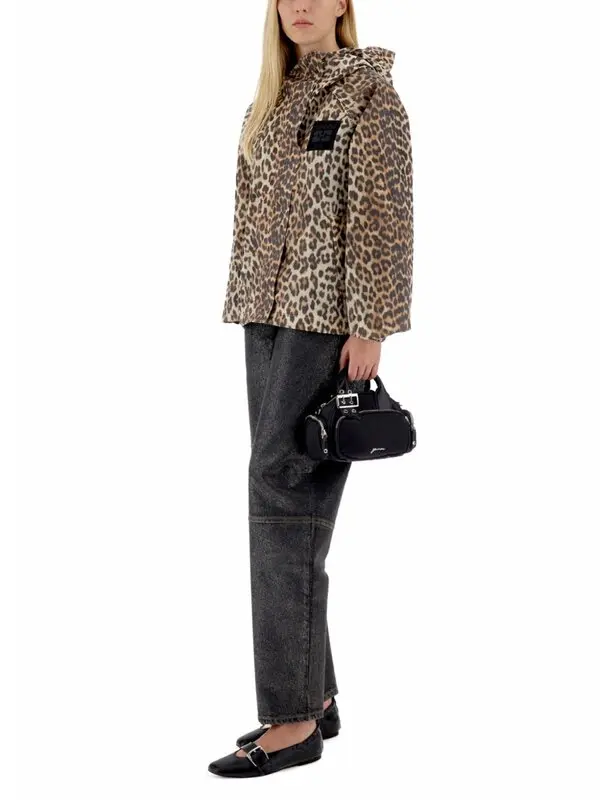 GANNI Leopard Print Hooded Jacket - Multicolor