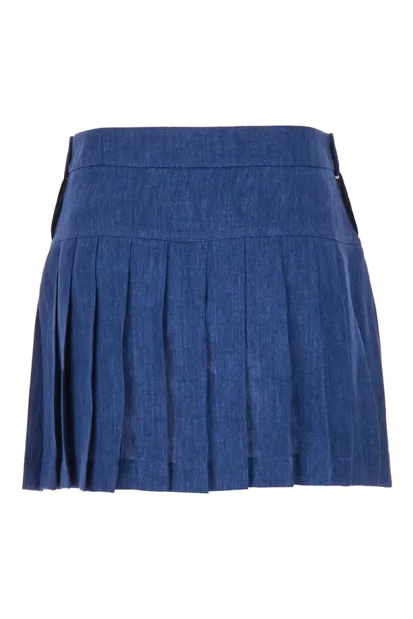 Palm Angels Pleated Denim Skirt