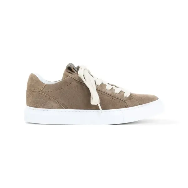 Brunello Cucinelli Suede Leather Lace-up Sneakers - Brown
