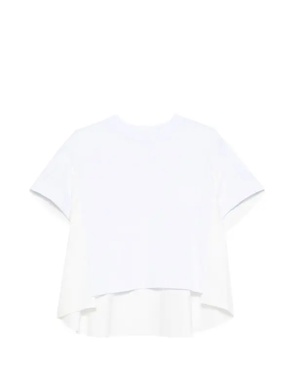 Sacai Cotton T-shirt With Layered Design And Pocket - Multicolor