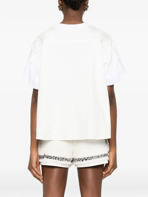 Sacai Cotton T-shirt With Layered Design And Pocket - Multicolor
