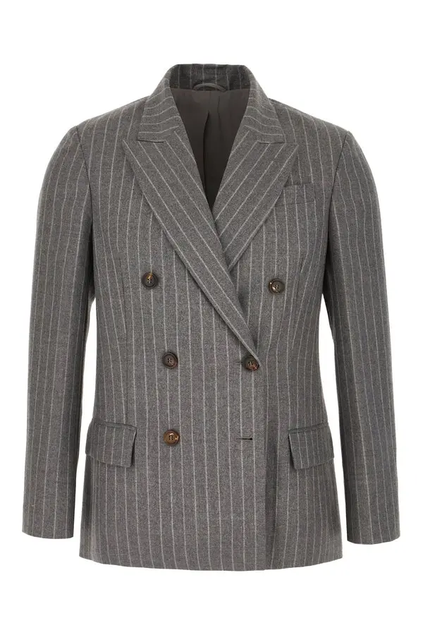 Brunello Cucinelli Double-breasted Striped Blazer - Multicolor