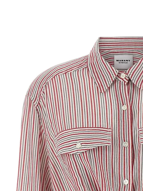 Isabel Marant Étoile Nath' Striped Cotton Voile Shirt - Red