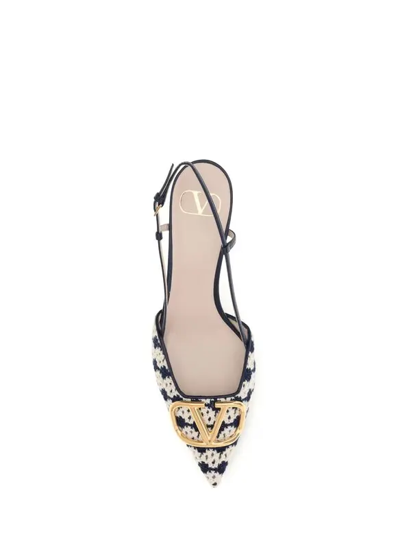 Valentino Garavani Vlogo Signature Crochet Slingback Pumps