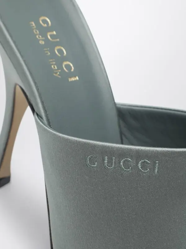 Gucci Heeled Mules - Green