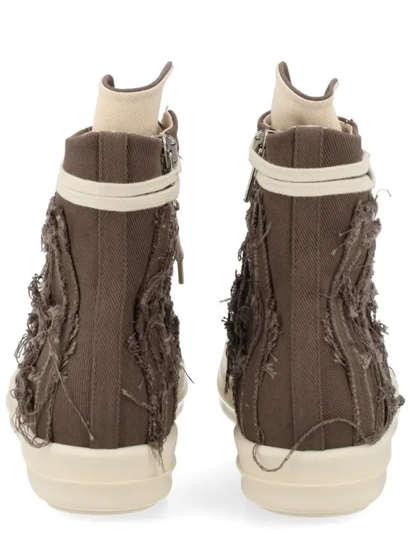 Rick Owens Denim High Top Sneakers