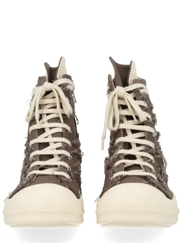 Rick Owens Denim High Top Sneakers