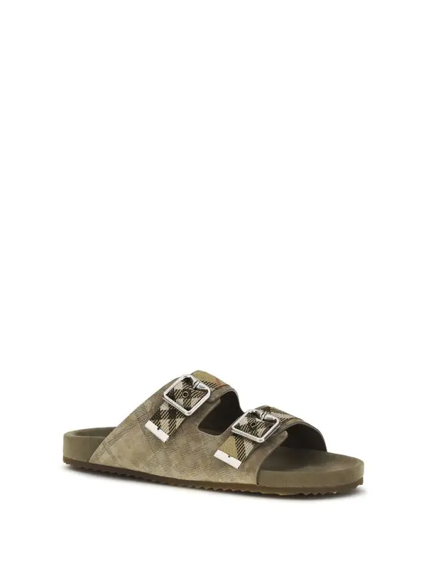 Burberry Urchin Suede Check Sandals
