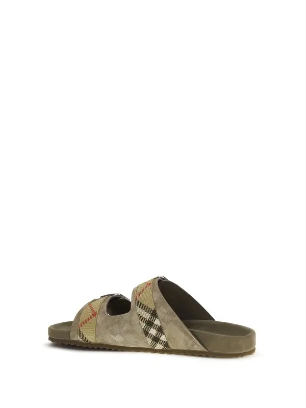 Burberry Urchin Suede Check Sandals