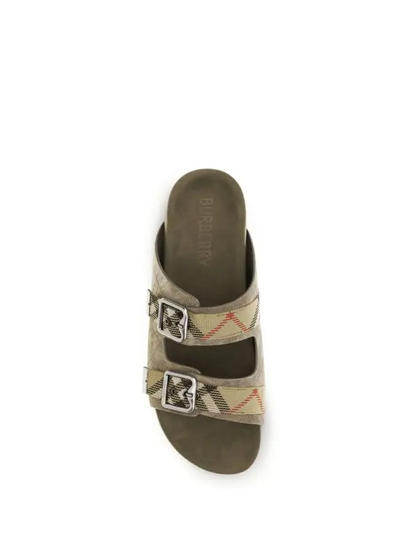 Burberry Urchin Suede Check Sandals