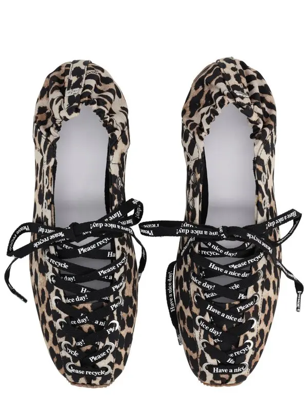 GANNI Ballerina Sporty Leopard Print Flats
