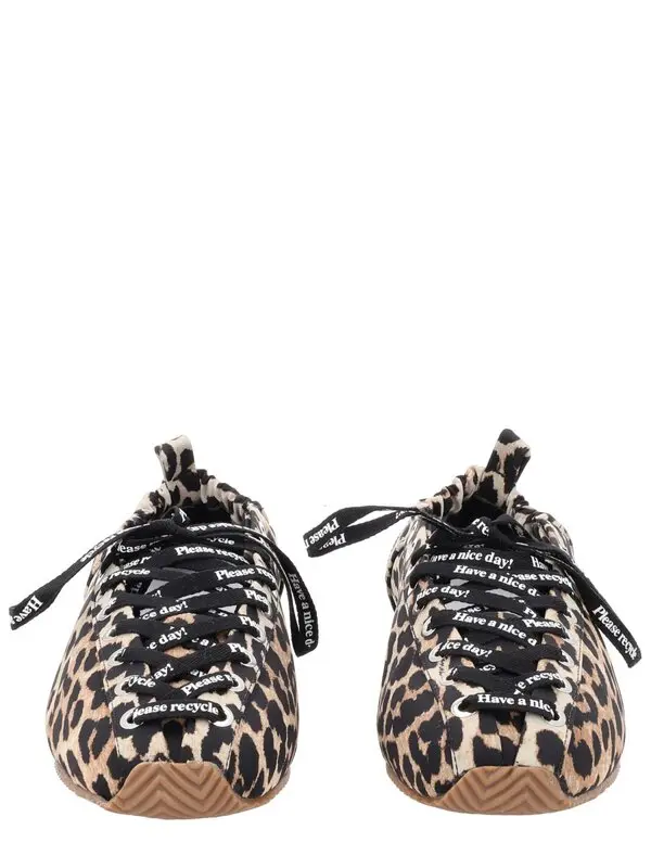 GANNI Ballerina Sporty Leopard Print Flats - Multicolor