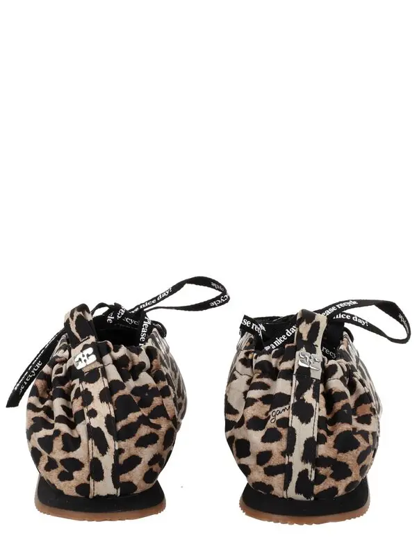 GANNI Ballerina Sporty Leopard Print Flats - Multicolor