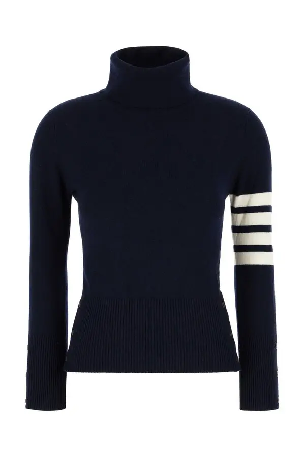 Thom Browne High Neck Sweatshirt With Signature Striping