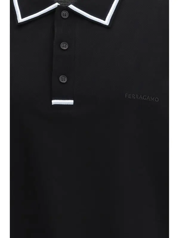 FERRAGAMO Stripe-detail Polo Shirt