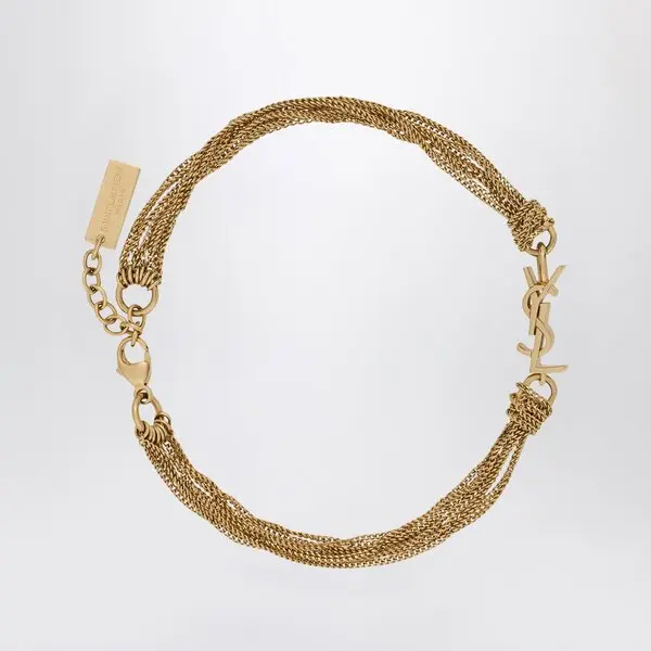 Saint Laurent Metal Bracelet With Cassandre Tassel - Silver