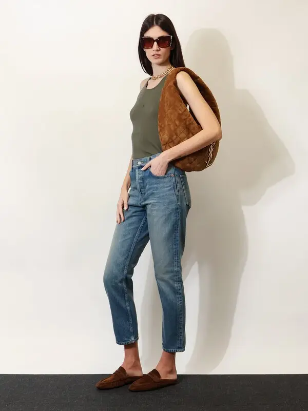 Saint Laurent Ribbed Cotton Tank Top With Cassandre Embroidery