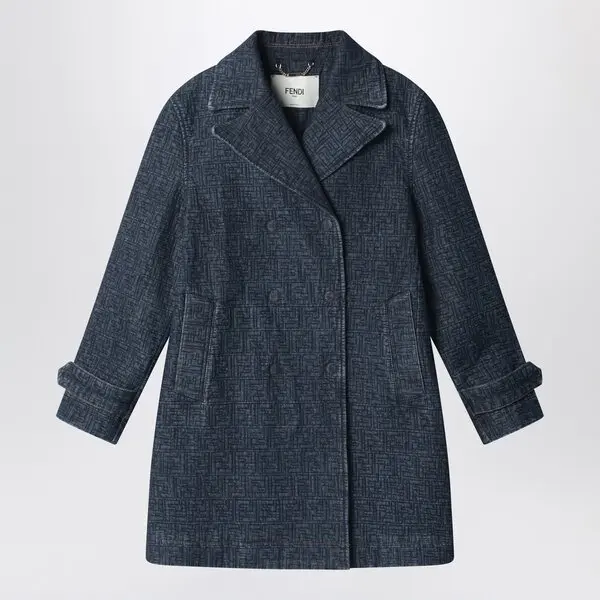 Fendi Dark Ff Quilted Denim Jacket - Blue