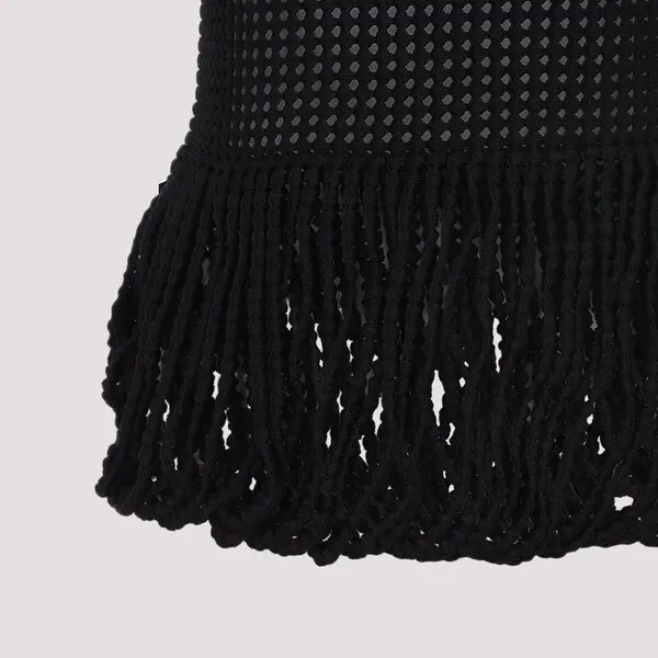 Alaïa Peplum Tank Top With Mesh Fabric - Black