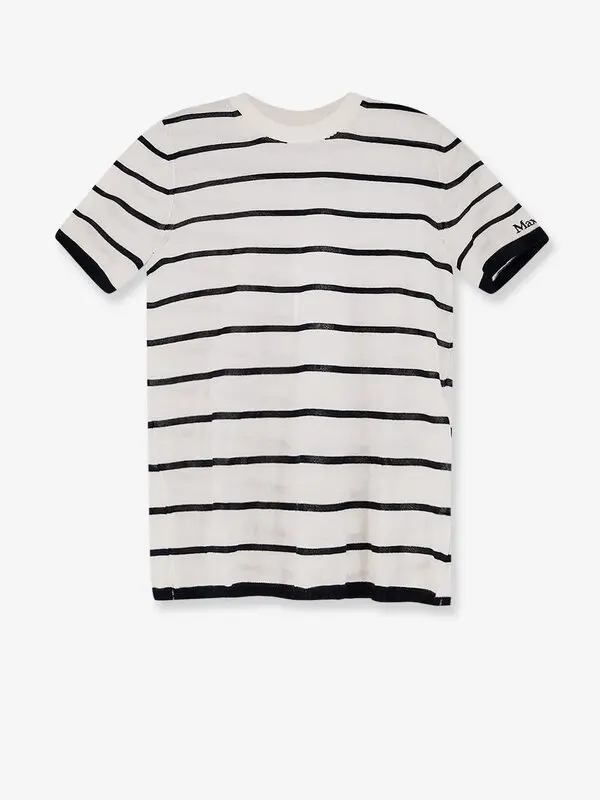 Max Mara Cashmere And Silk Blend Striped Sweater - Cream