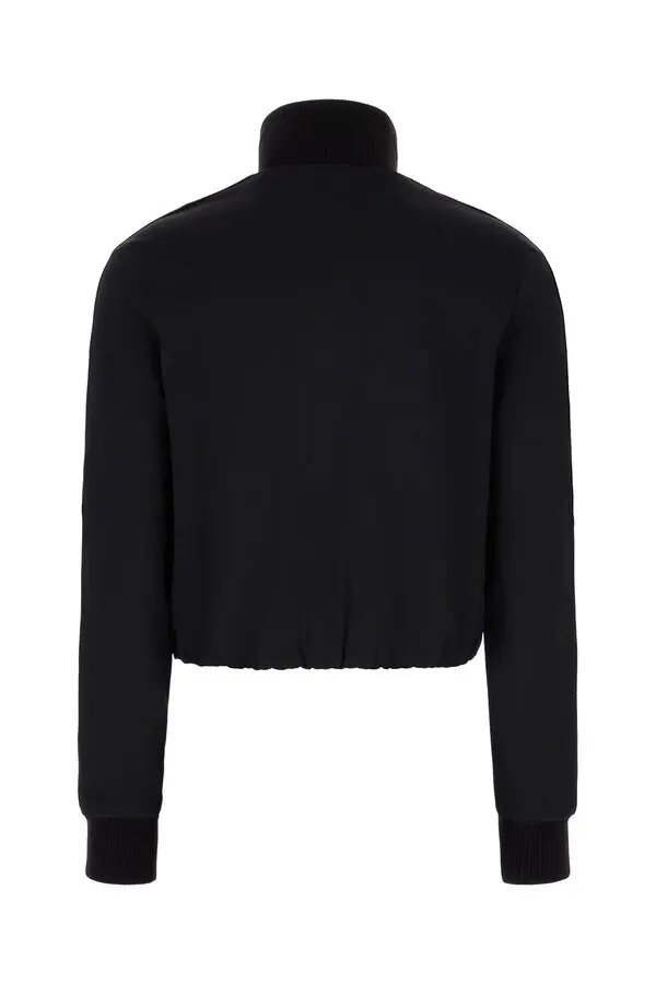 Off-White Black Cropped Sweatshirt With Contrast Piping