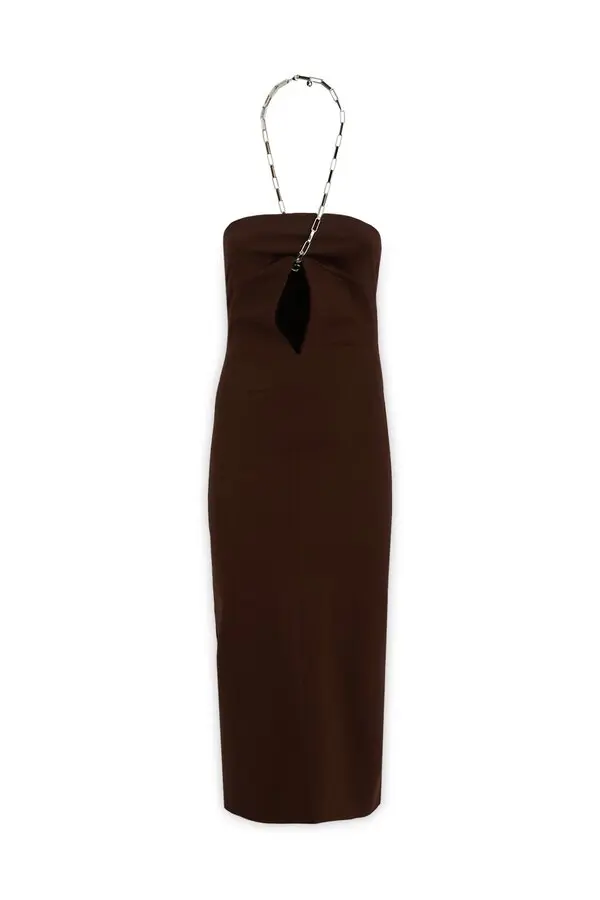 Attico Strapless Cut Out Chain Dress - Multicolor