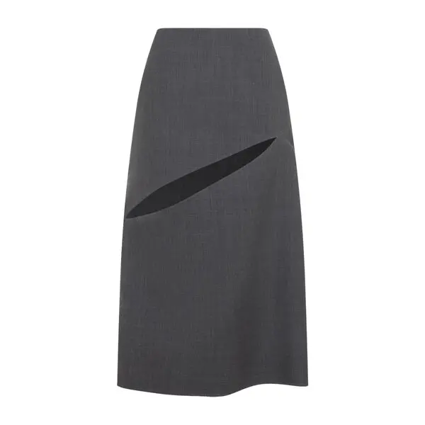 JIL SANDER Virgin Wool And Silk Blend Midi Skirt