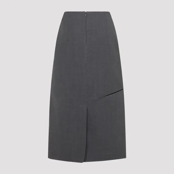 JIL SANDER Virgin Wool And Silk Blend Midi Skirt