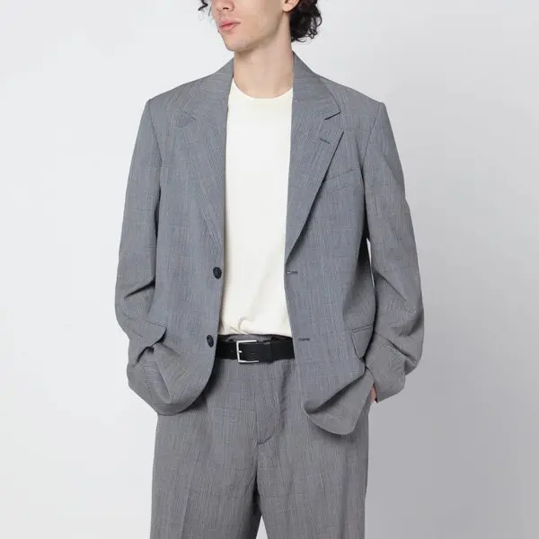 GOLDEN GOOSE Single-breasted Prince Of Wales Jacket - Gray