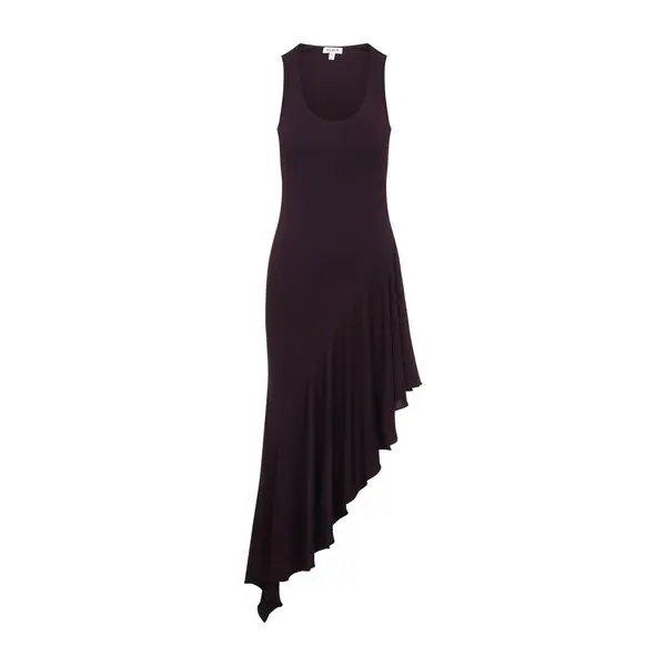 Alaïa Sleeveless Asymmetrical Draped Viscose Dress