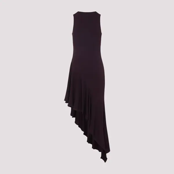 Alaïa Sleeveless Asymmetrical Draped Viscose Dress