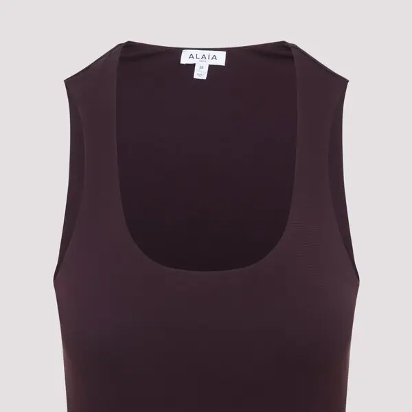Alaïa Sleeveless Asymmetrical Draped Viscose Dress