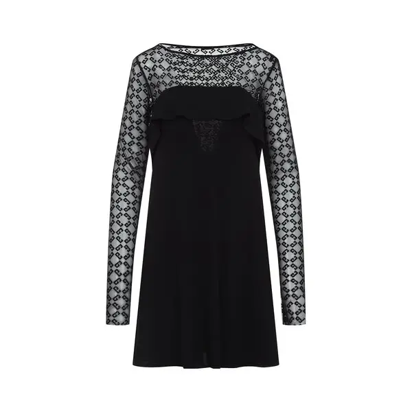 Givenchy Long Sleeve Monogram Dress - Black
